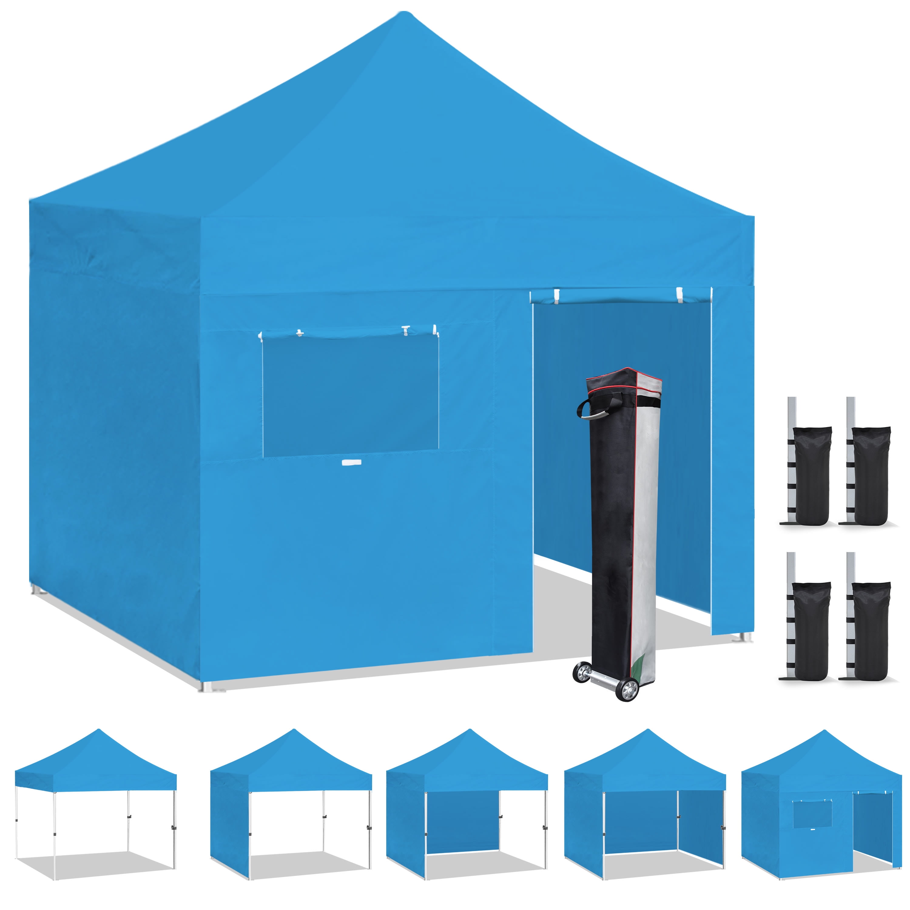 Eurmax Canopy 10' x 10' Light Blue Pop-up and Instant Outdoor Canopy ...