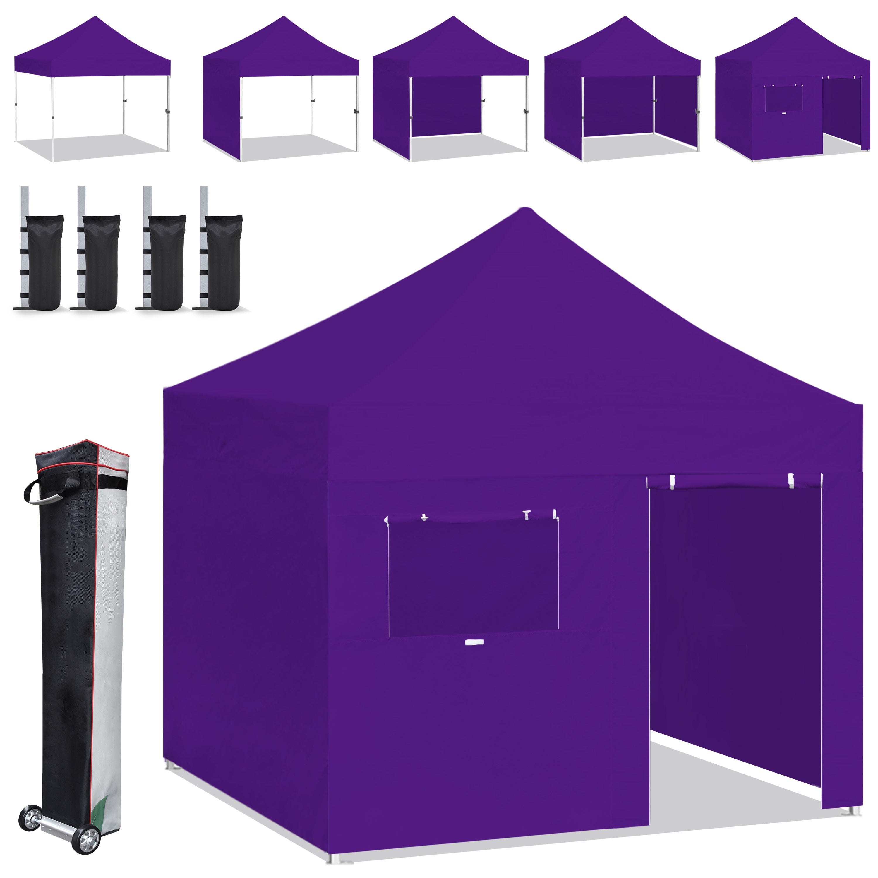 Eurmax Canopy 10' x 10' Purple Pop-up and Instant Outdoor Canopy with 4 ...