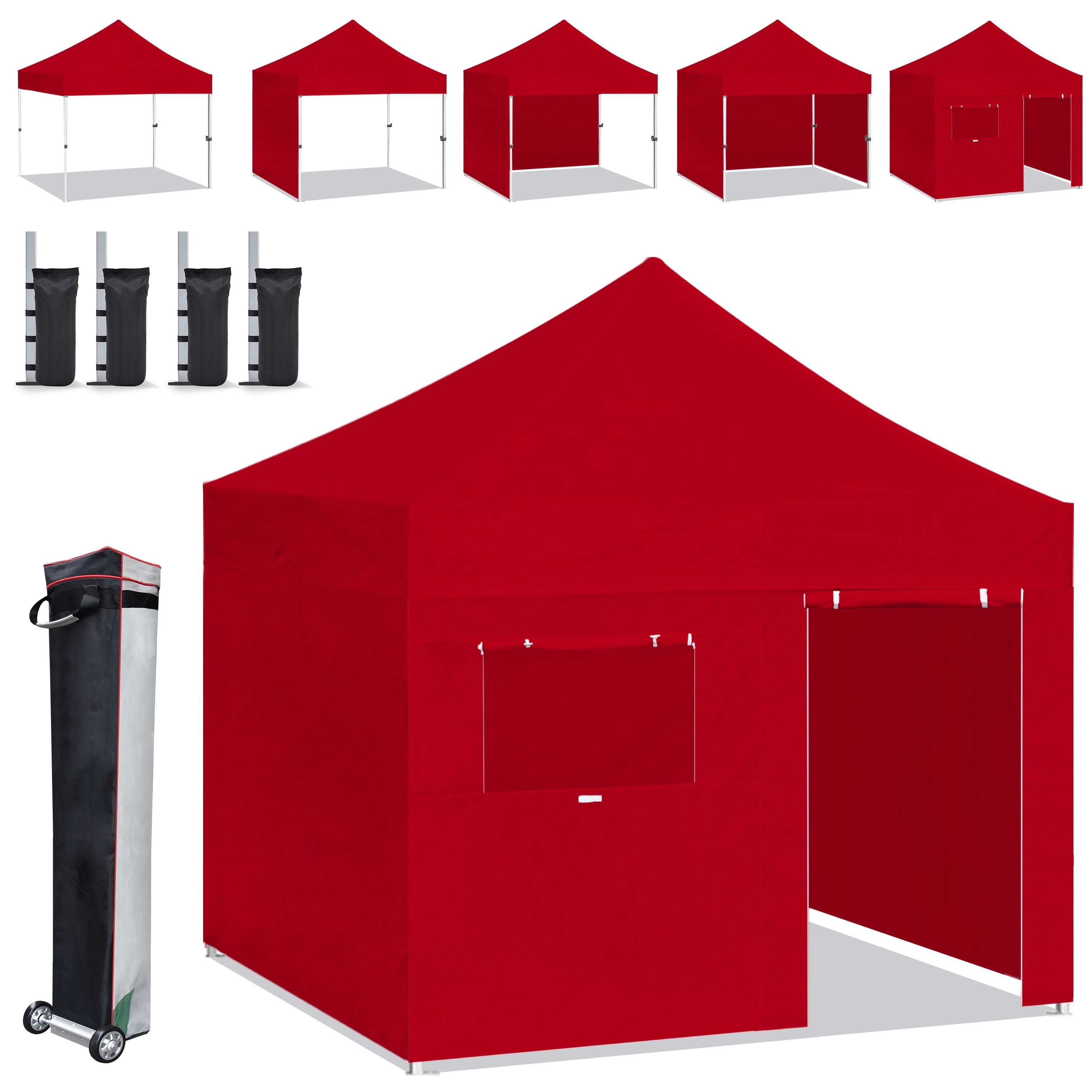 Eurmax Canopy 10 x 10FT Red Pop-up and Instant Outdoor Canopy with 4 ...