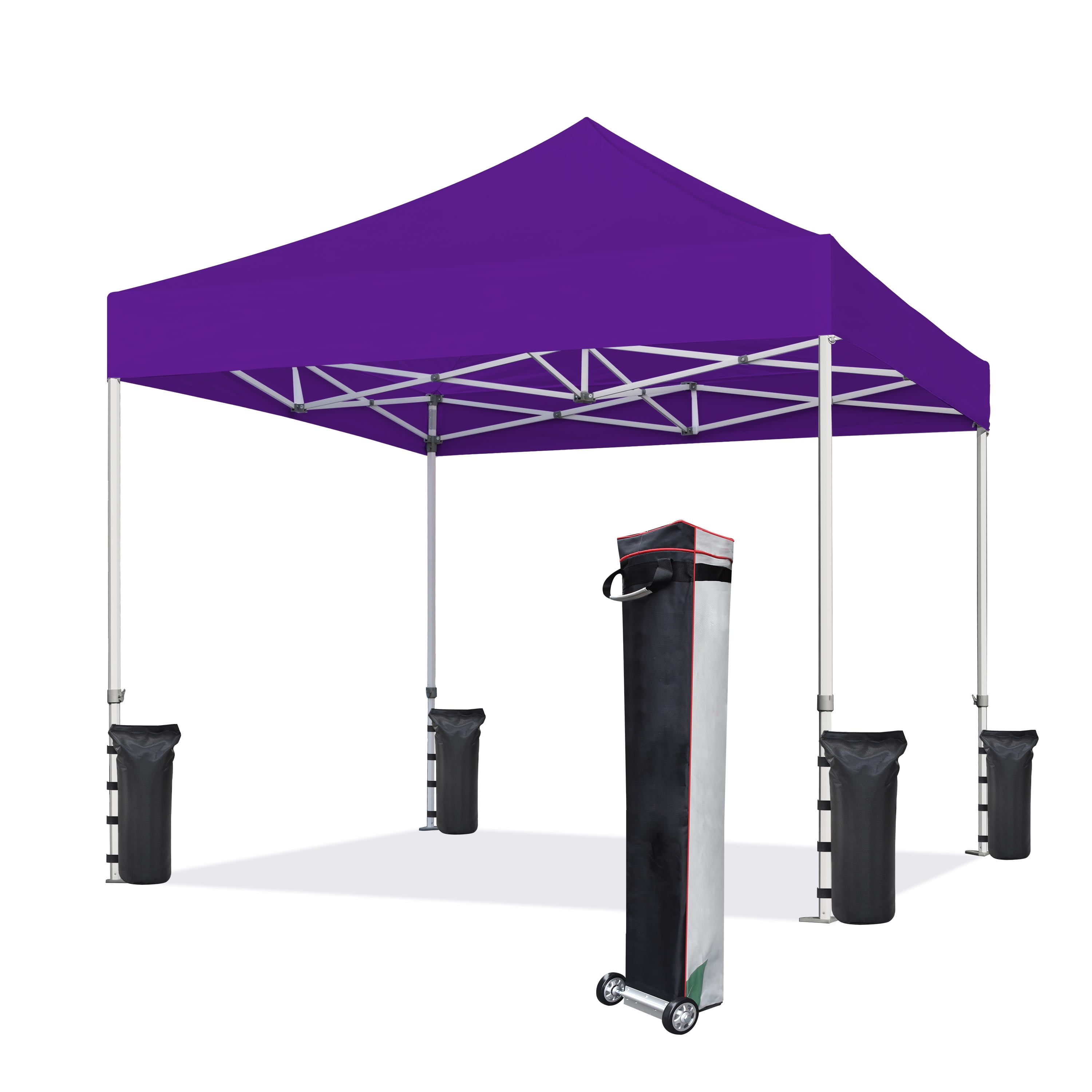 Euromax Easy Pop-up Shelter Shade Tent, 8' x 8' Purple Outdoor Canopy ...