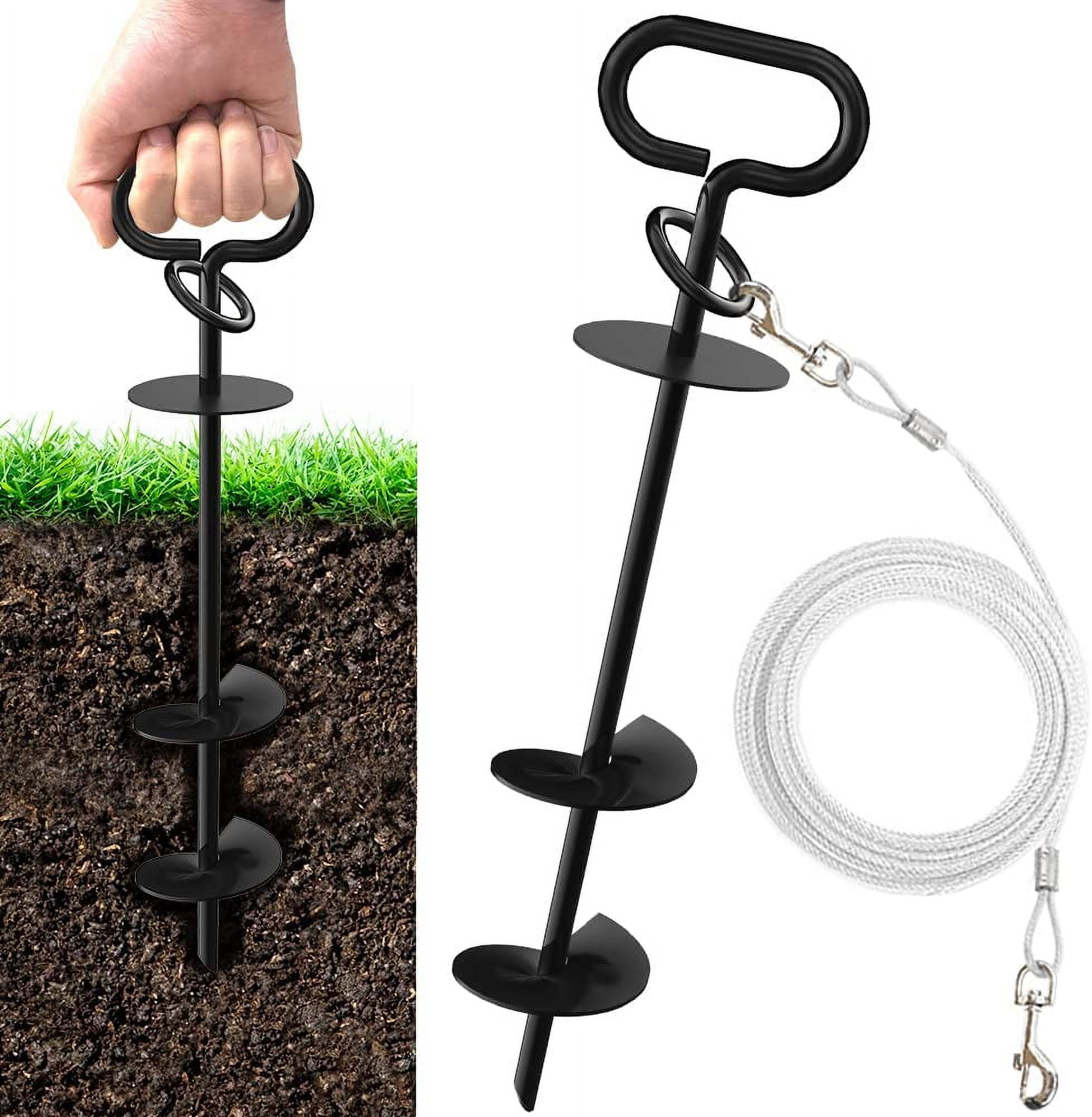 Eurmax Double Lock Heavy Duty Peg Dog Tie Out Bonus 17FT Dog Tie Out ...