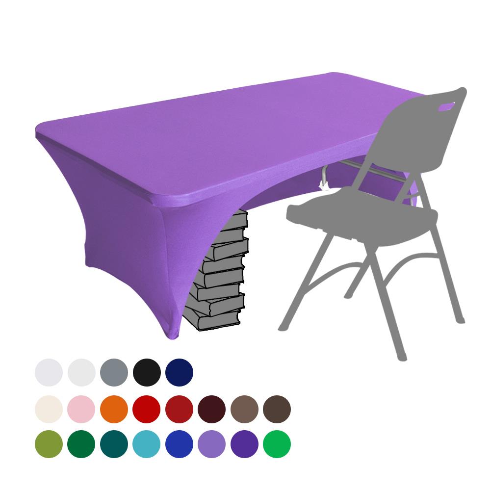 8' Fitted Polyester Double Pleated Table Skirting Cover w/Top Topper 21 ...