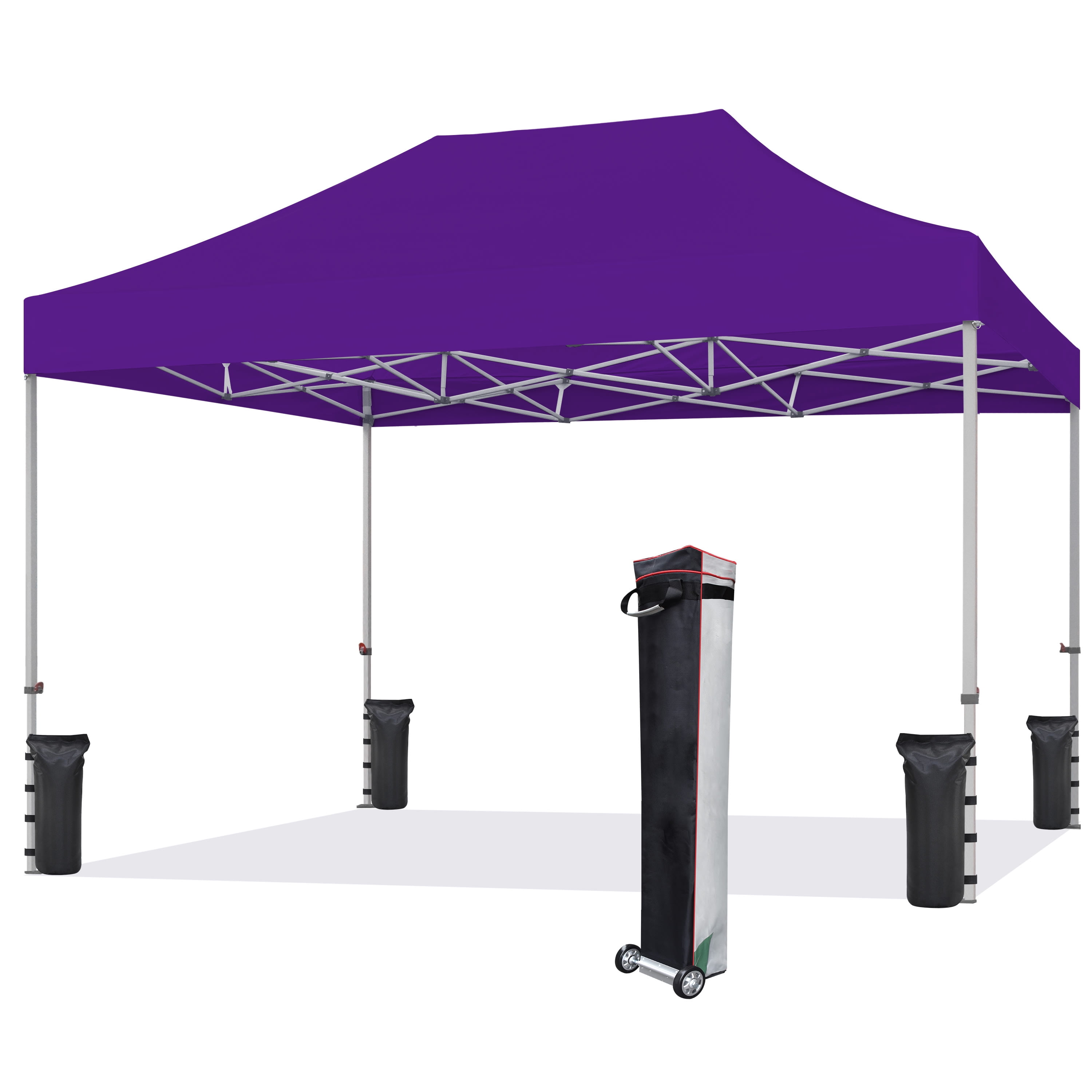 Euromax 10'x15' Outdoor Canopy Tent with Roller Bag & 4 Sand Weight ...