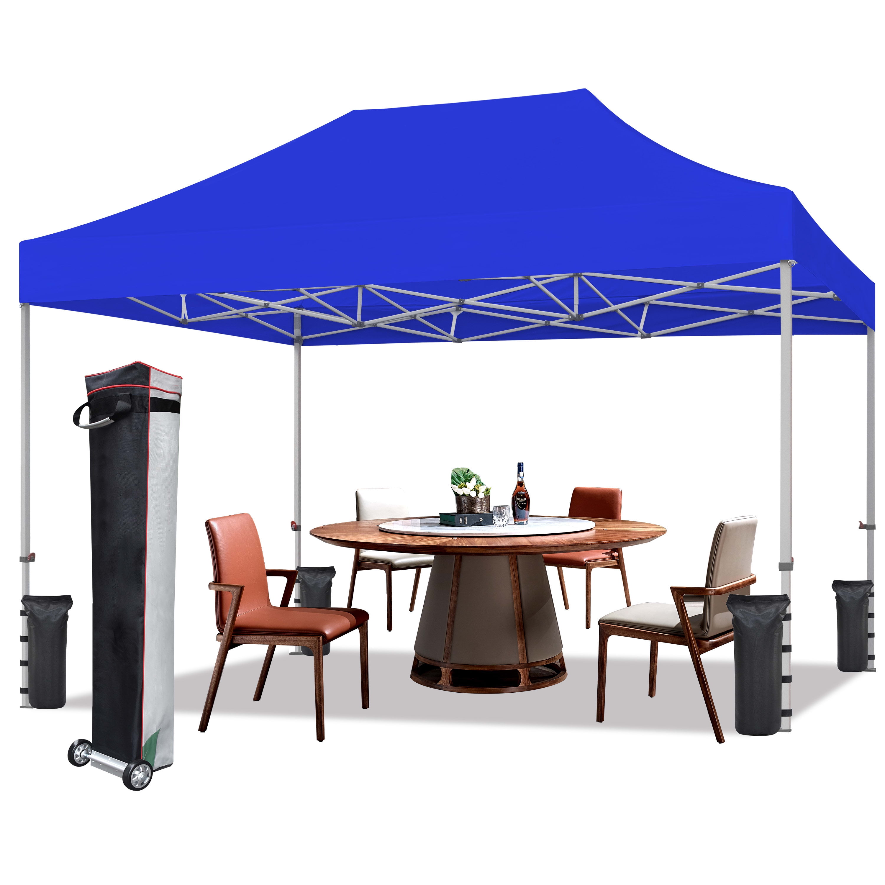 Eurmax USA 10'x15' Ez Pop Up Canopy Tent with Heavy Duty Roller Bag ...