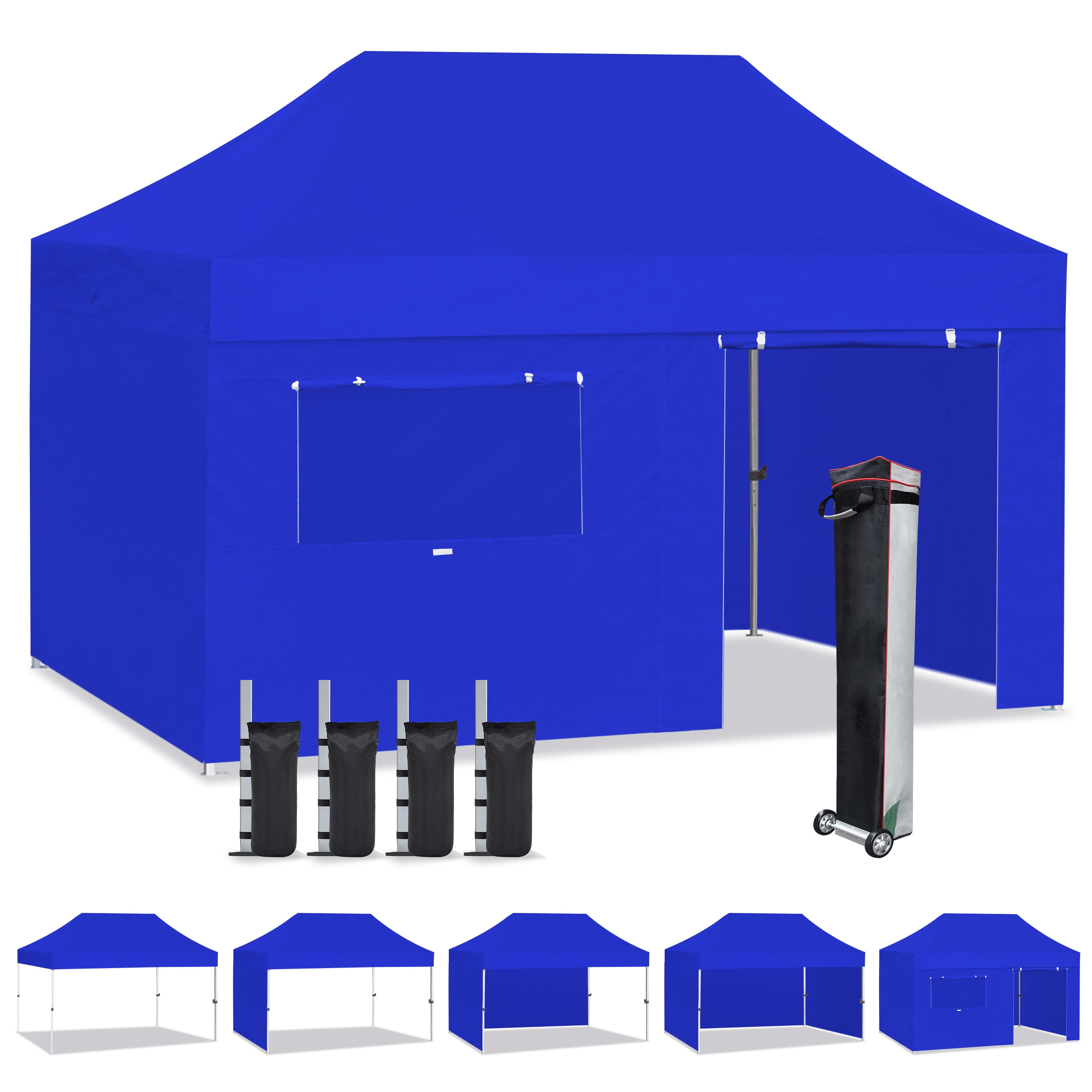 Euromax USA 10'x15' Outdoor Pop Up Canopy Tent with Heavy Duty Roller ...