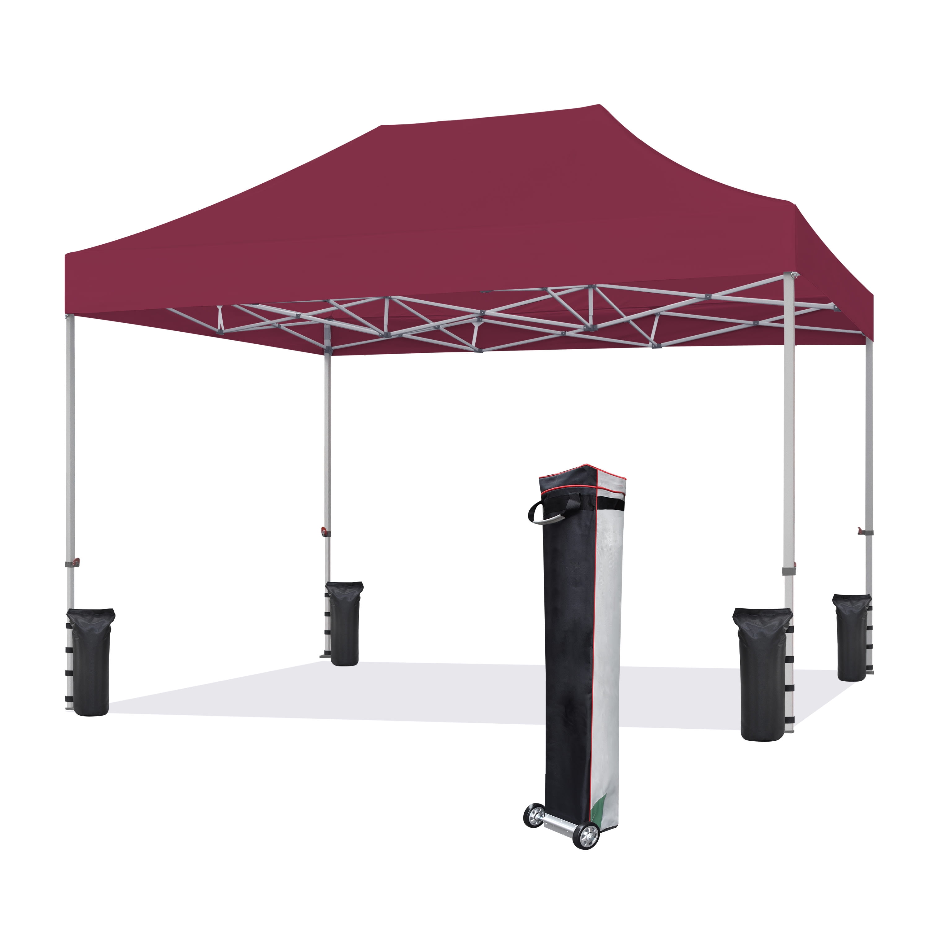 Euromax USA Easy Setup 8x12 Commercial EZ Pop-up Maroon Festival Canopy ...