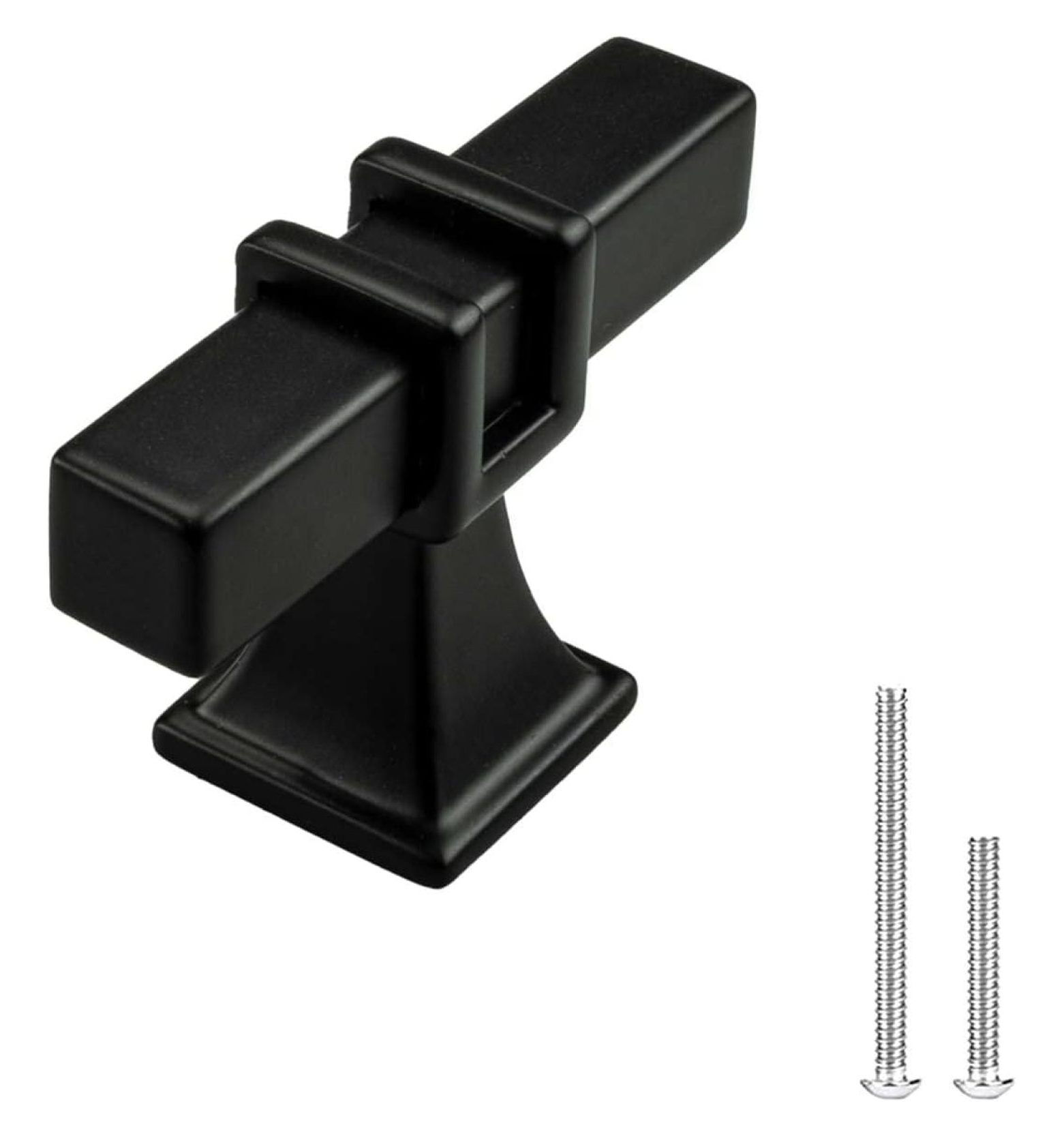 Euro Bar Square Cabinet Handle 304 Stainless Steel 2" Knob, Matte Black ...