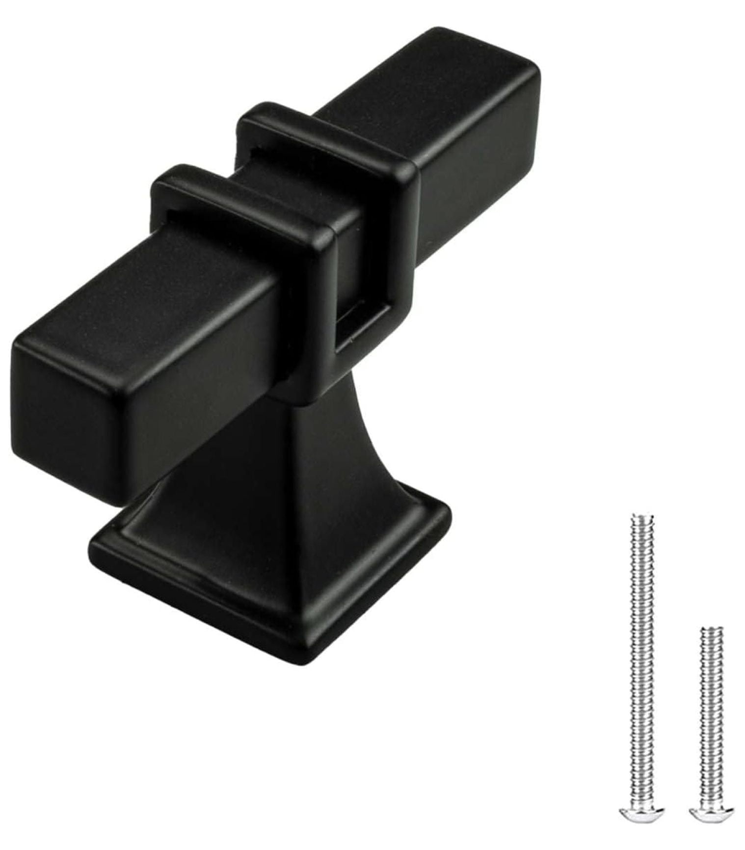 Euro Bar Square Cabinet Handle 304 Stainless Steel 2" Knob, Matte Black ...