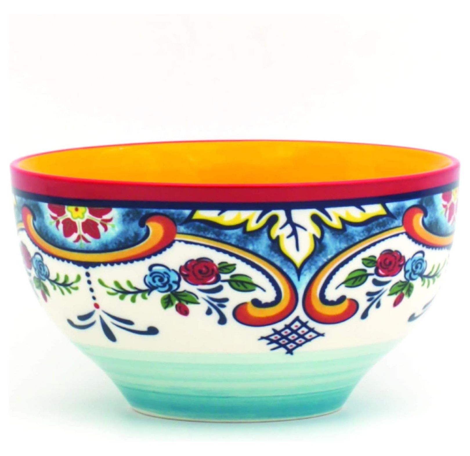Euro Ceramica Zanzibar Bowls, Set of 4 - 5.6" Ceramic Cereal & Soup ...