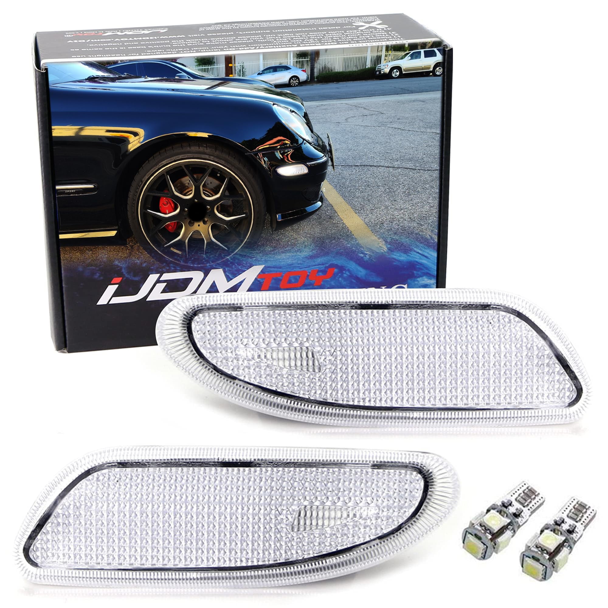 Euro Clear Lens White LED Bulb Front Side Marker Light Kit For 2001 ...
