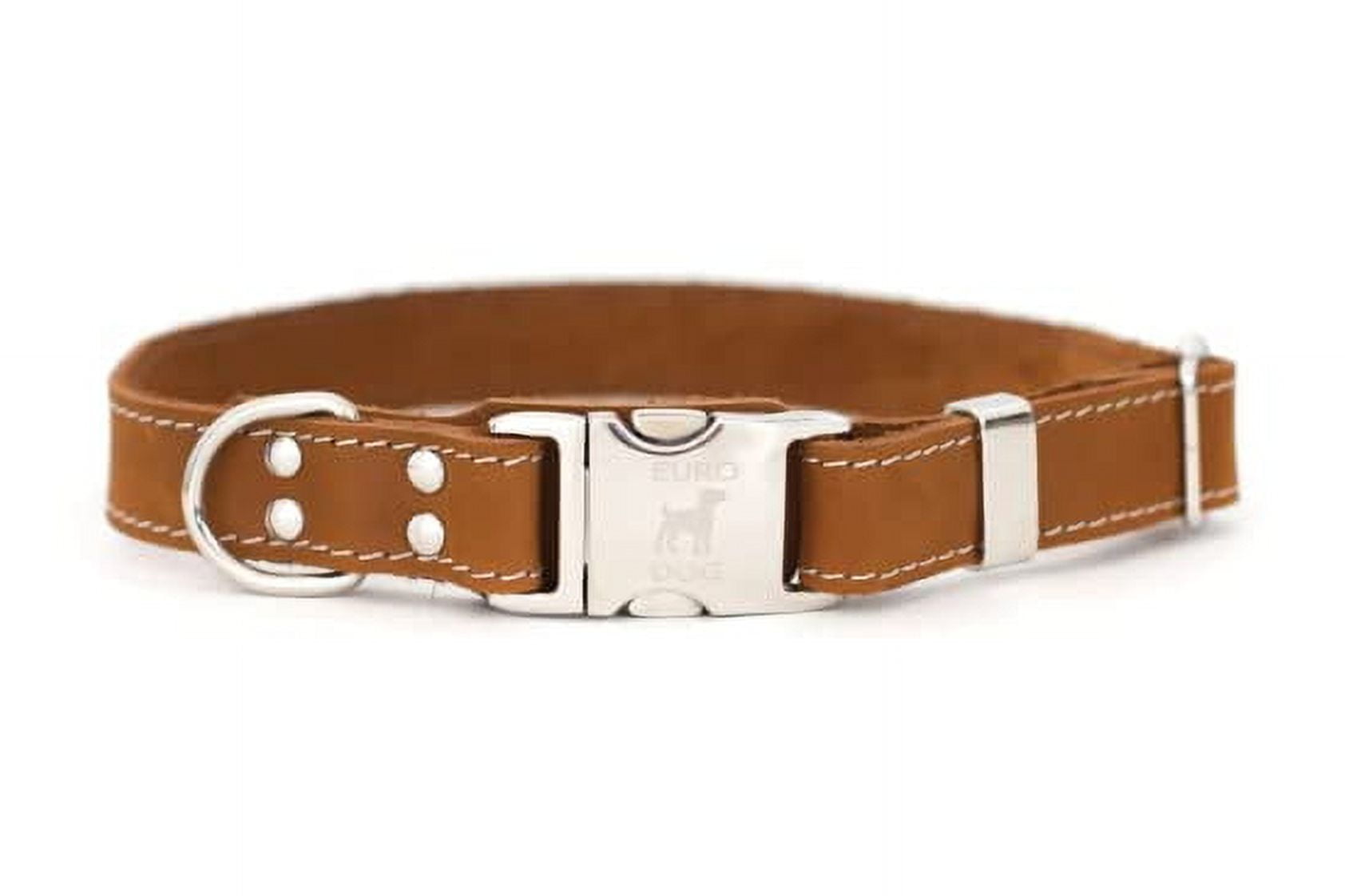 Euro Dog Quick Release Leather Dog Collar, Bark Brown, XS - Walmart.com