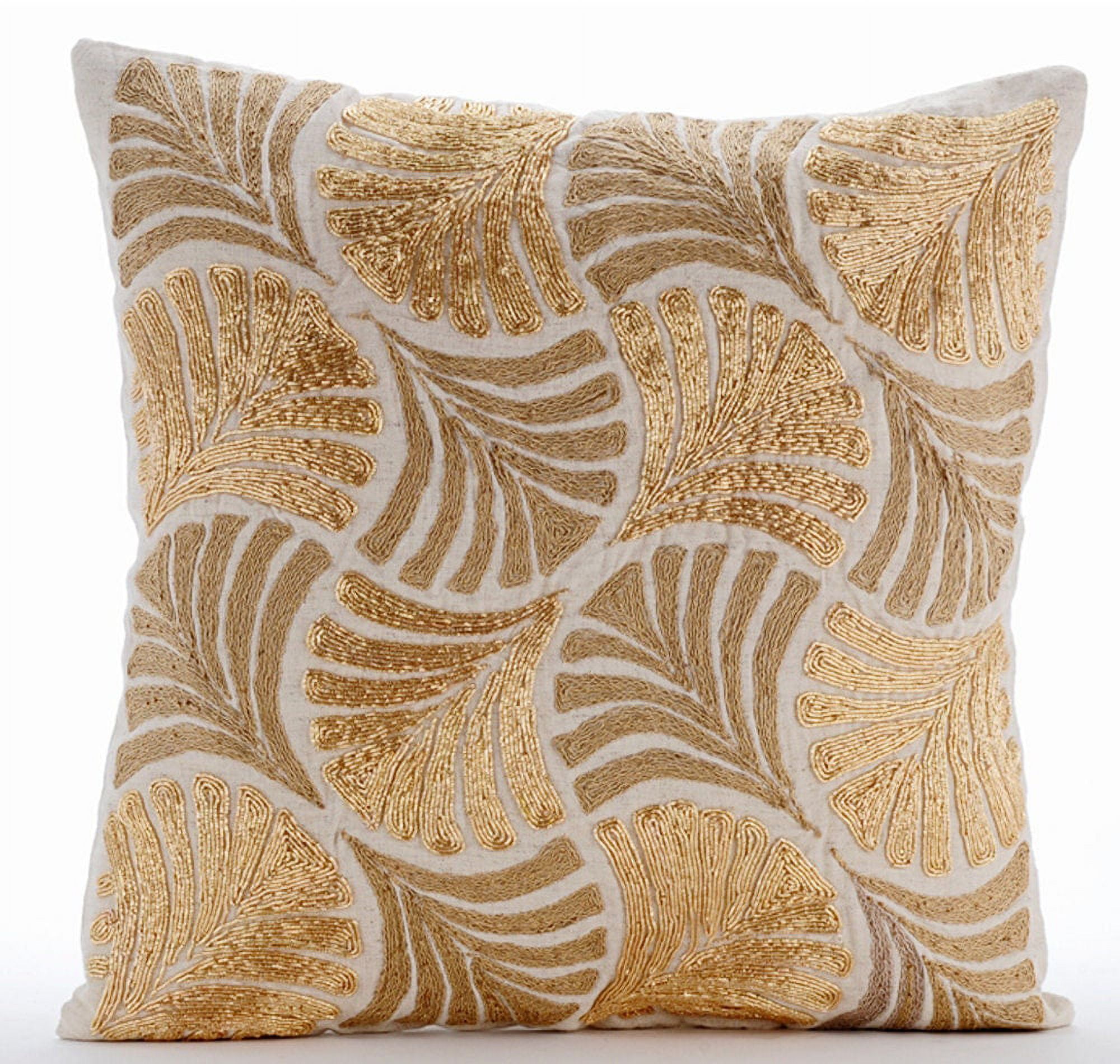 Euro Pillow Sham, Gold Euro Pillow Covers 26x26 inch (65x65 cm), Linen ...