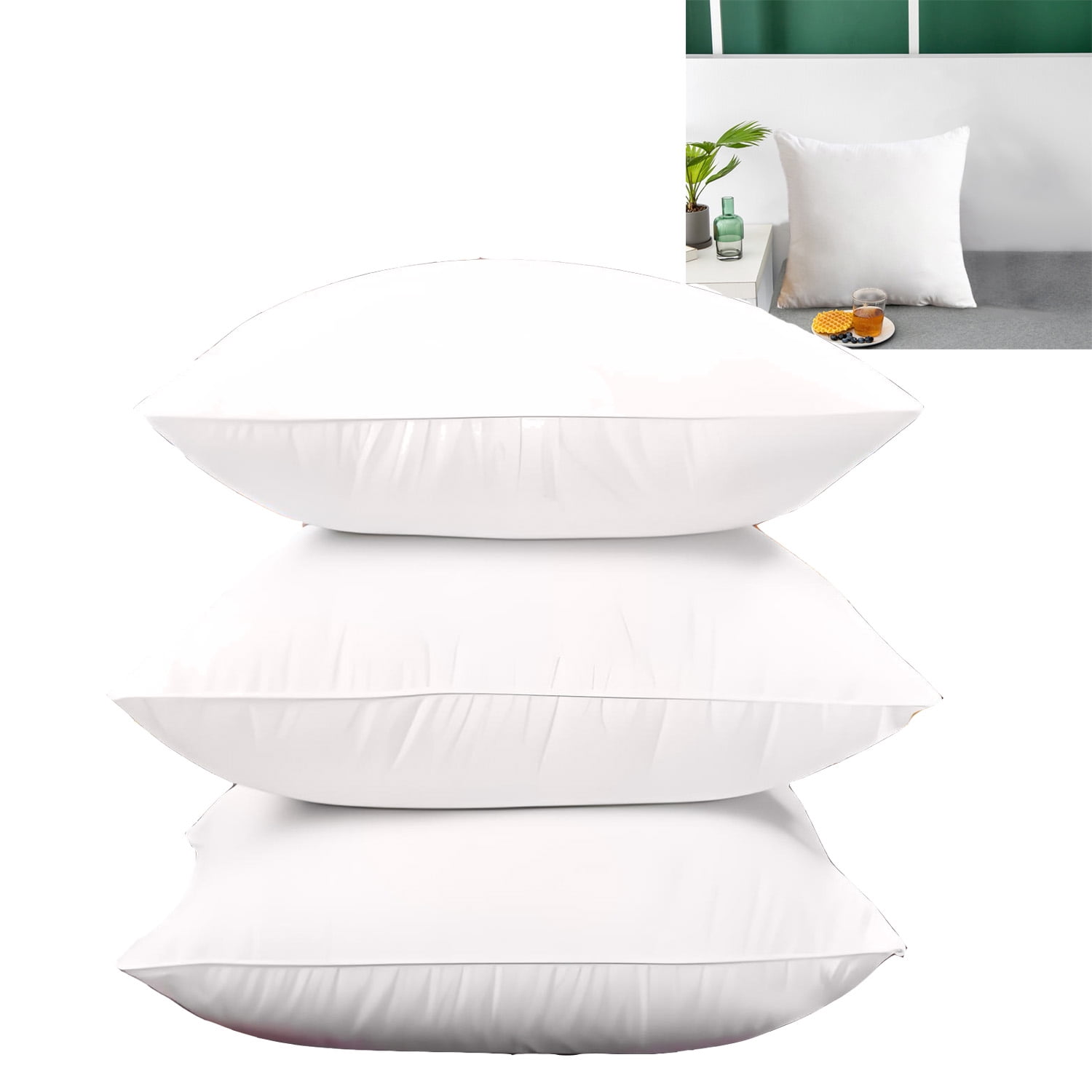 Euro Pillows 20''x20'' Pillow Inserts, Square Sham Insert for Bed Throw ...