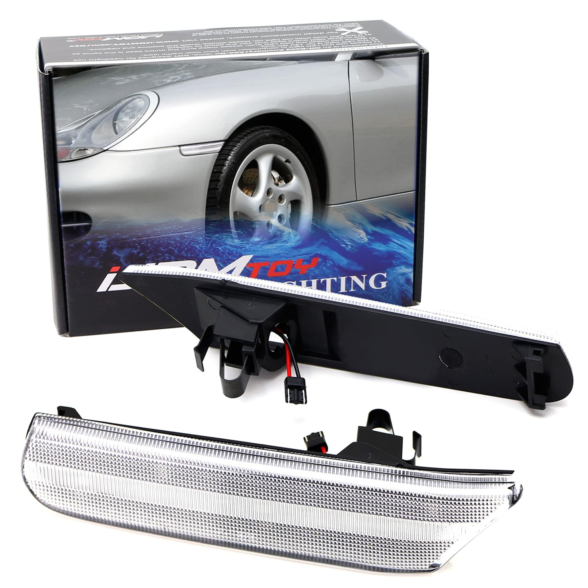 Euro Semi-Clear Lens Amber Full LED Sequential Blink Front Side Marker ...