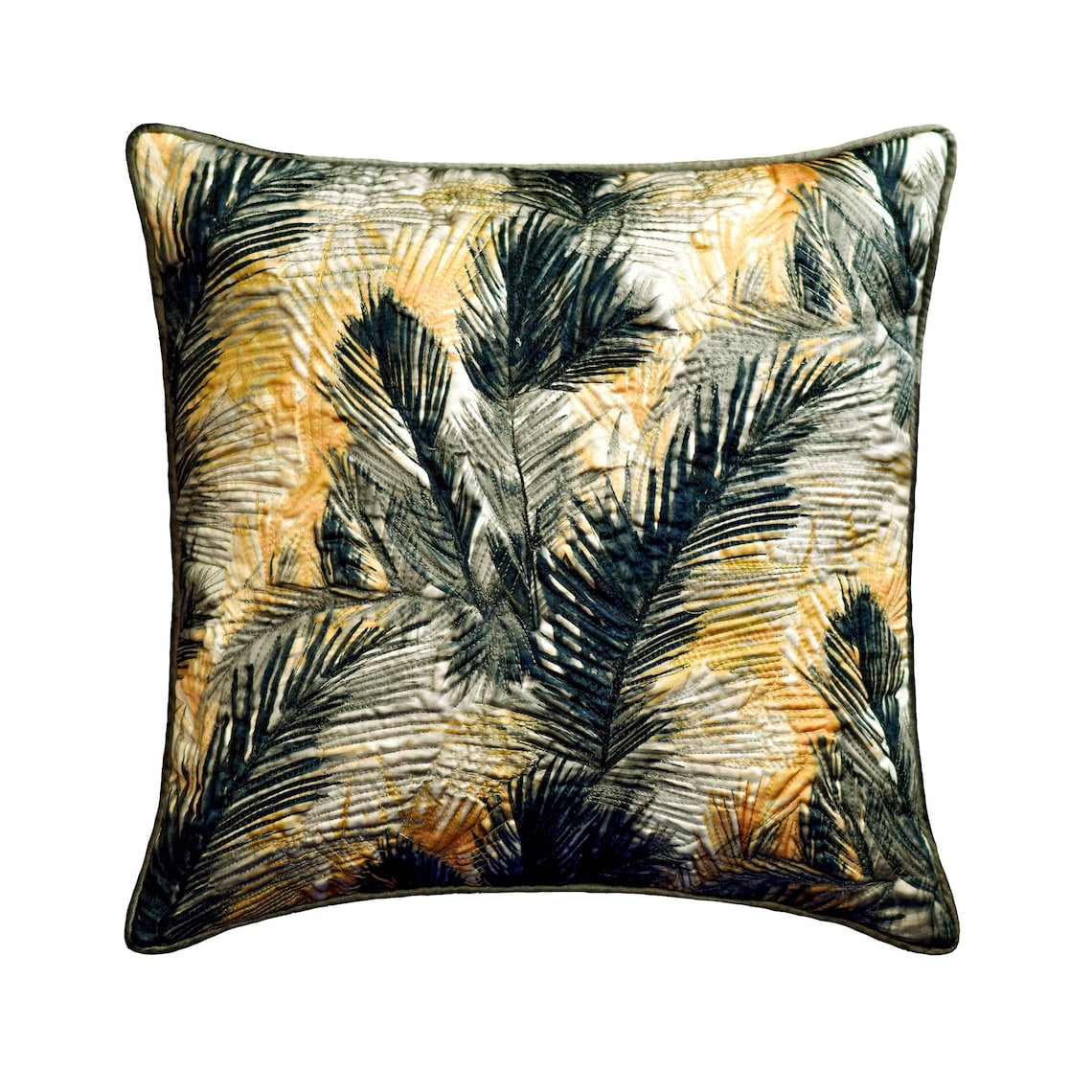 Euro Sham Pillow, Green 26"x26" (65x65 cm) Euro Sham, Satin Tropical ...