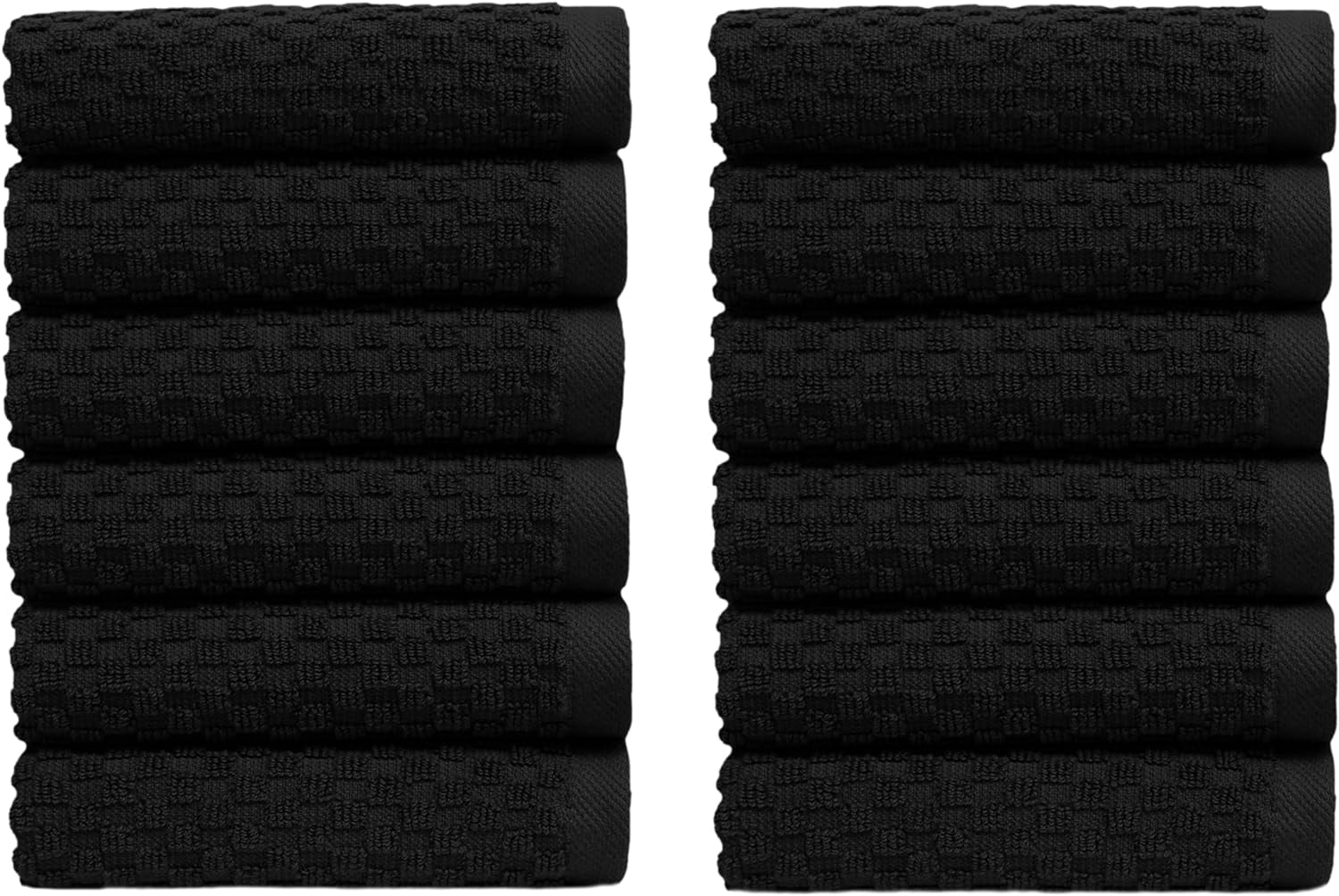 Euro Spa Waffle Wash Cloth - Set of 12 Luxury Pure Ringspun Cotton ...