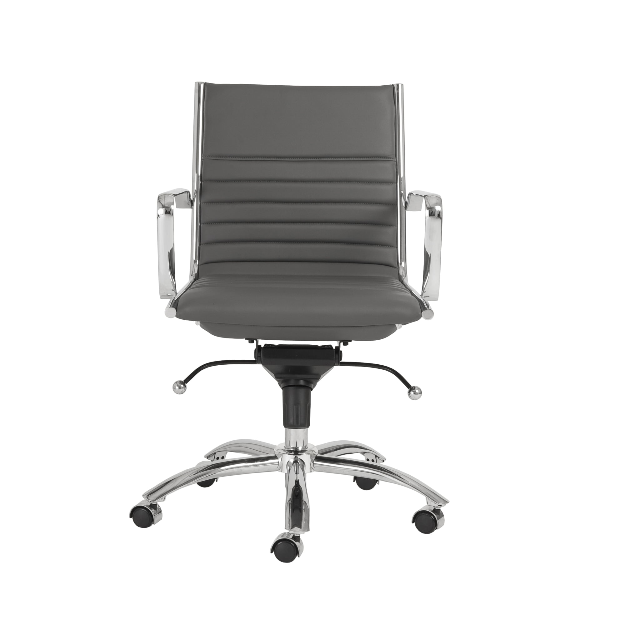 Eurostyle Dirk Faux Leather Low-Back Commercial Office Chair, Chrome ...