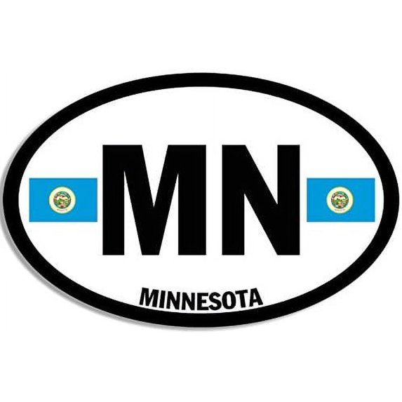 Euro Style Oval MN Minnesota Bumper 3M Reflective sticker| State Flag ...