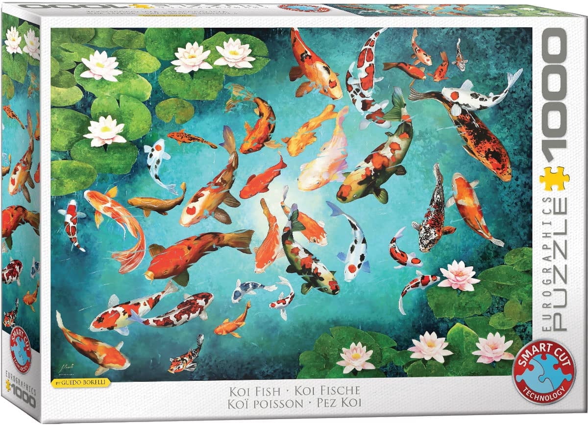 EuroGraphics Koi Fish Jigsaw Puzzle, 1000 Pieces – Vibrant Pond and ...