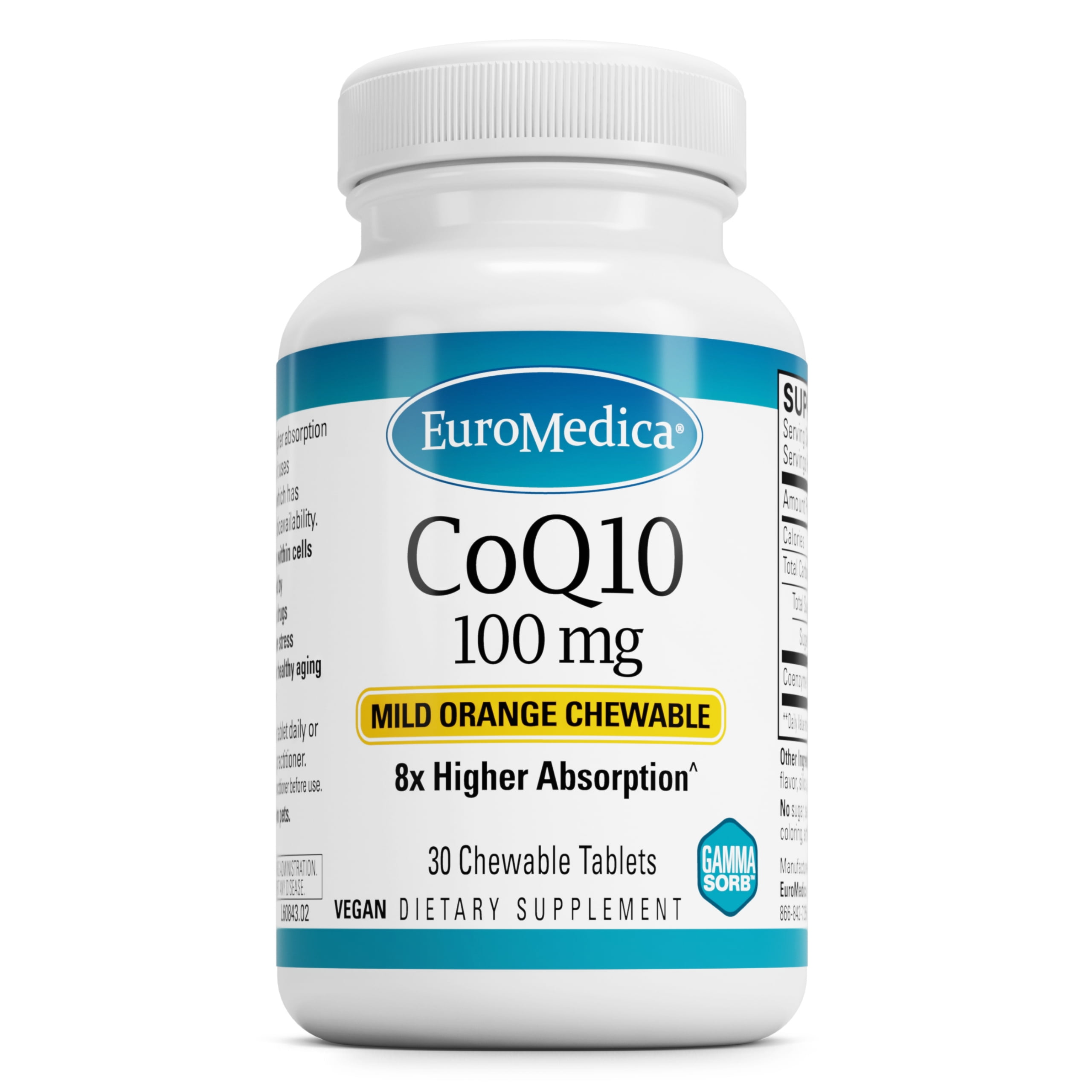 EuroMedica CoQ10 100 mg - 30 Chewable Tablets - Walmart.com