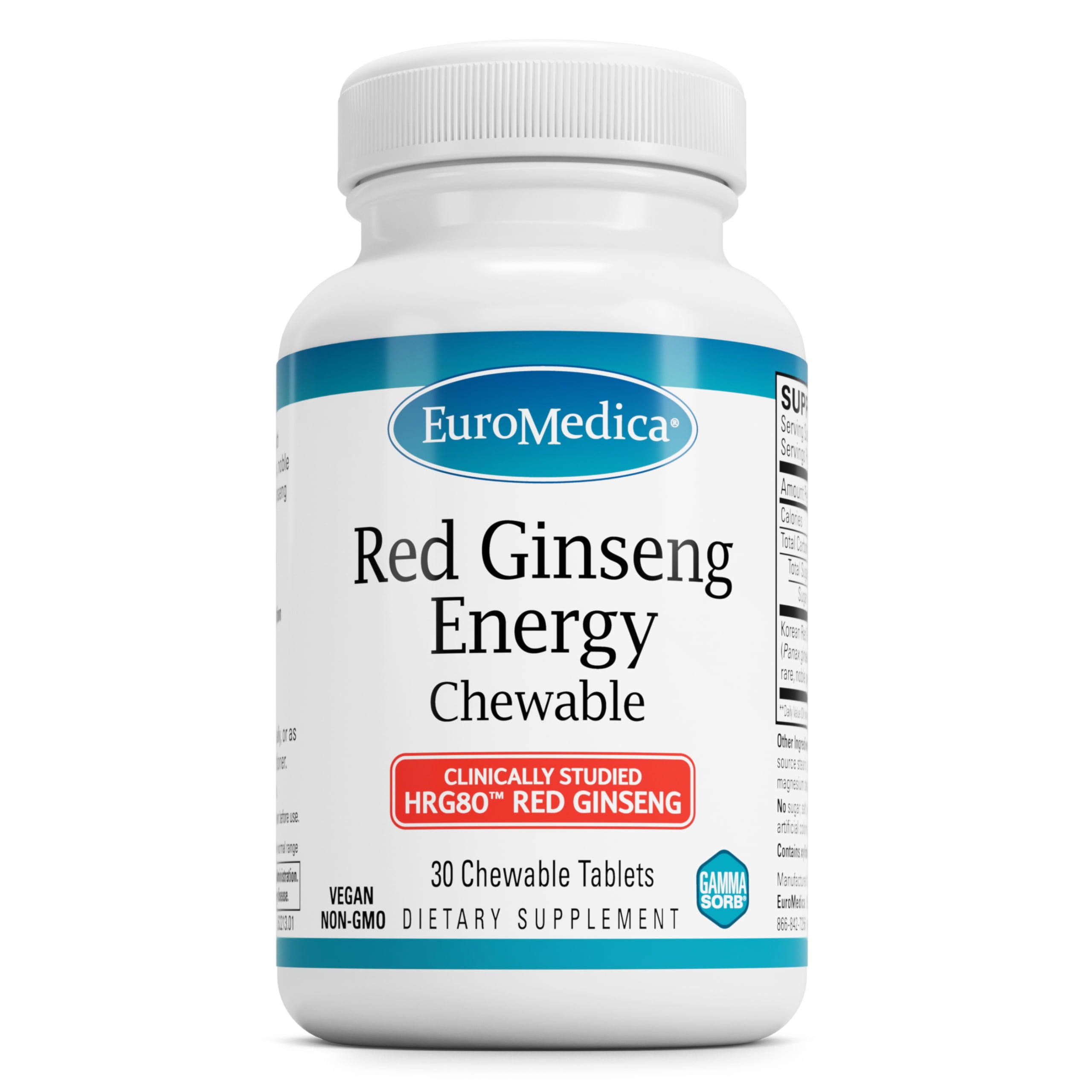 EuroMedica Red Ginseng Energy - 30 Chewable Tablets - Walmart.com