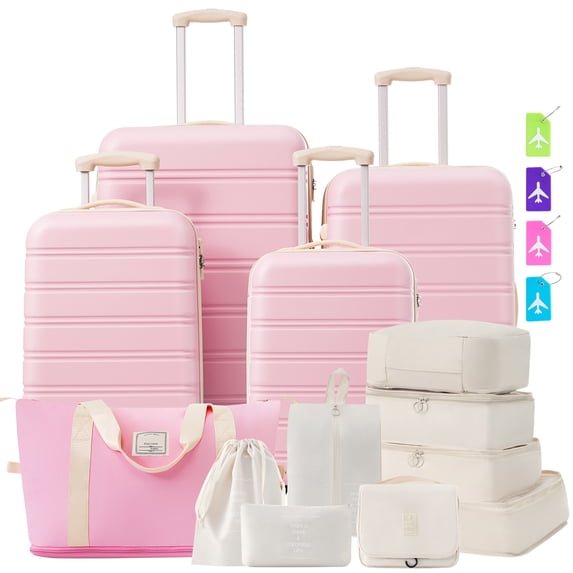 Euroco 13 Piece Luggage Sets, Expandable Hardshell Suitcase Set with ...