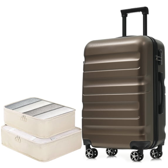 Euroco 3 Piece ABS Hardshell Luggage Sets ,24" Checked Suitcase with ...