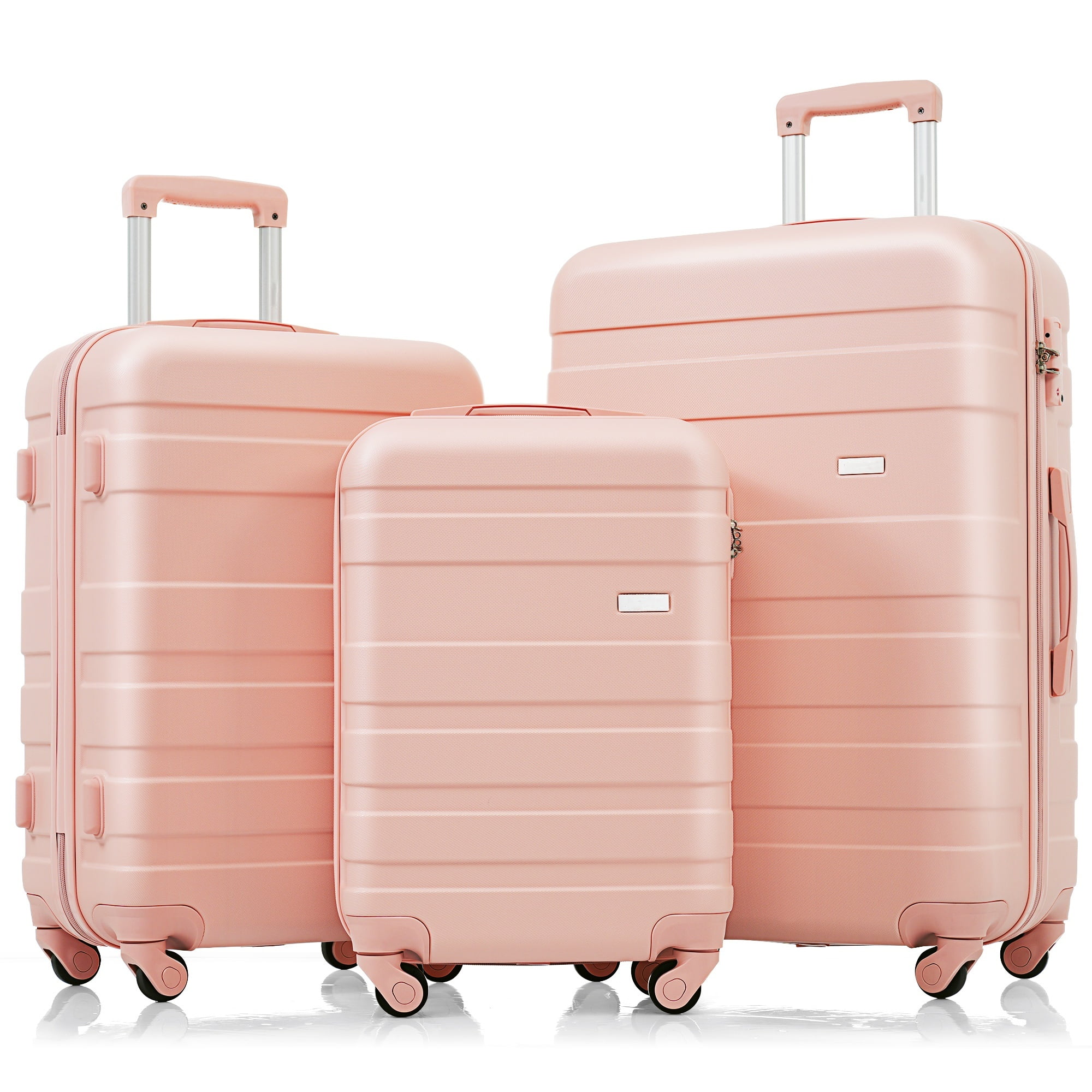 Euroco 3 Piece Luggage Sets,ABS Hardside Suitcase Set with TSA Lock and ...