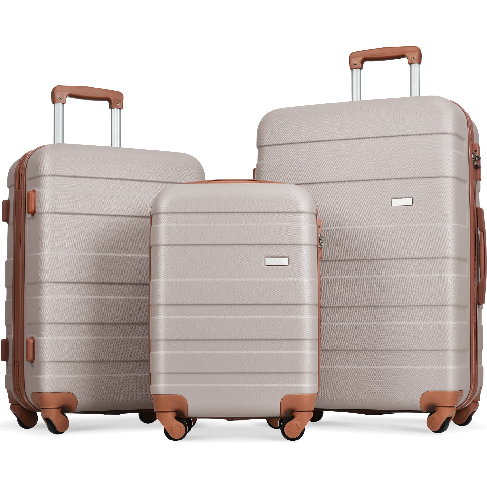 Euroco 3 Piece Luggage Sets,Expandable ABS Hardside Suitcase Set with ...