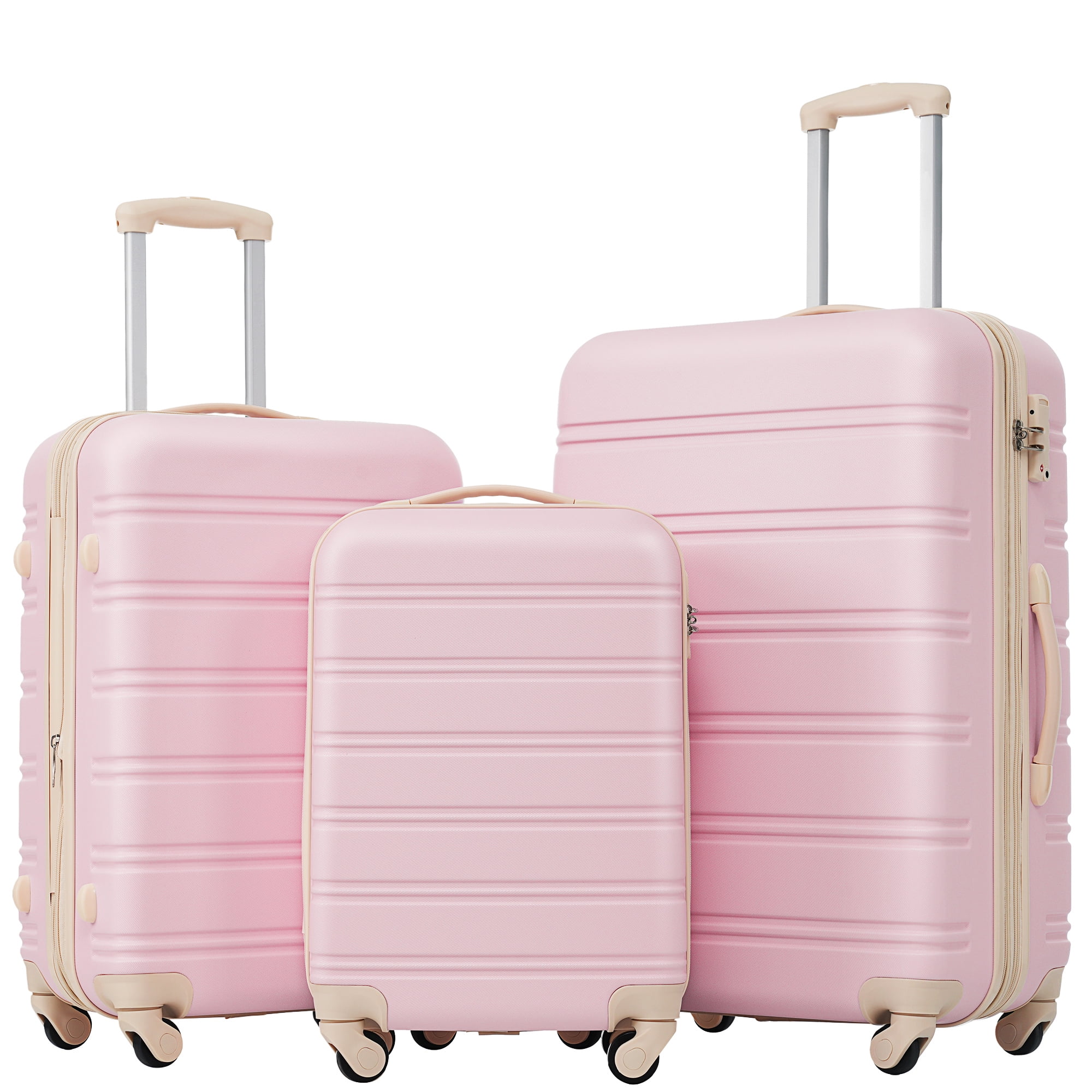 Euroco 3 Piece Luggage Sets with Spinner Wheels, ABS Expandable ...