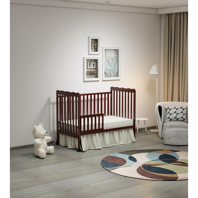 Euroco 3-in-1 Convertible Crib, Baby Crib with Drawers, Wood and Metal ...