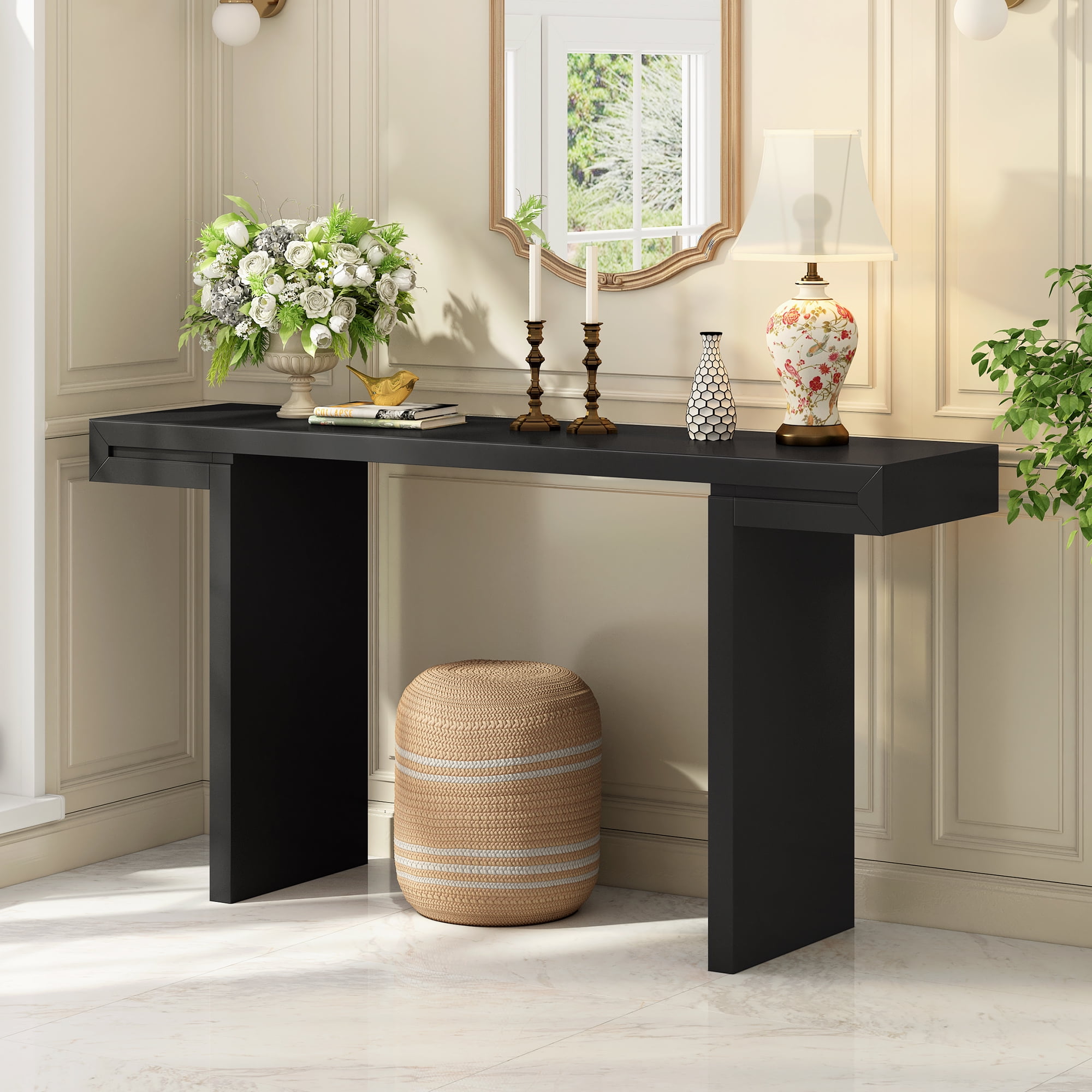 Euroco 60 Inch Long Console Table, Modern Entryway Table with ...