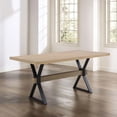 Euroco 63" Wood Rectangular Dining Table for 4-6, Kitchen Table with X ...