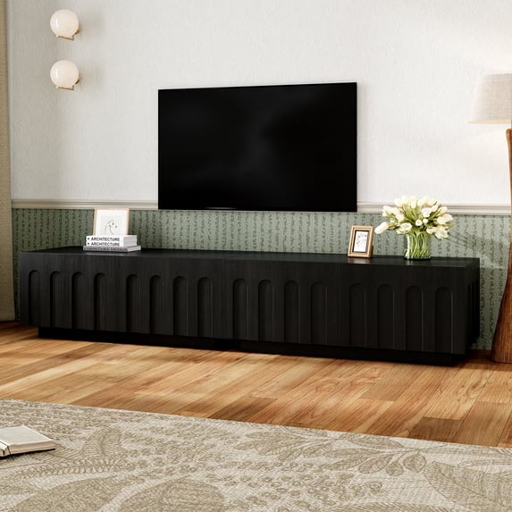 Euroco Elegant TV Stand with Arched Design for TVs Up to 80", Multi ...
