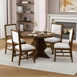 Euroco Farmhouse 5-Piece Dining Table Set for 4, 58" Extendable Kitchen ...