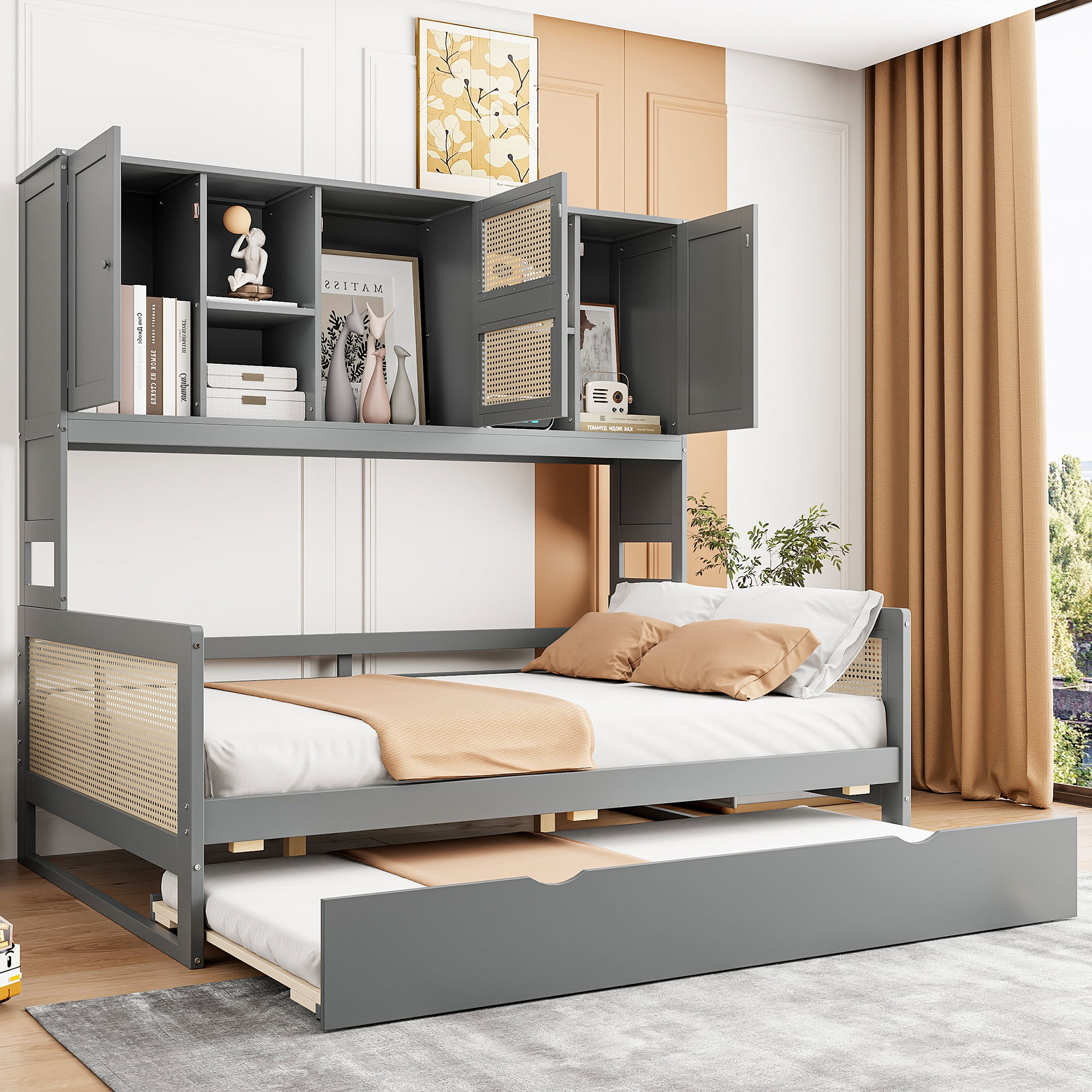 Free Shipping! Euroco Full Size LED Bed Frame with Drawers, Pink ...