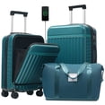 Euroco Luggage Sets 3 Piece,Front Opening Hardside Carry on Luggage ...