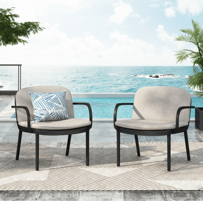 Euroco Weather-Resistant Outdoor Chair Set – Lightweight PP Frame ...