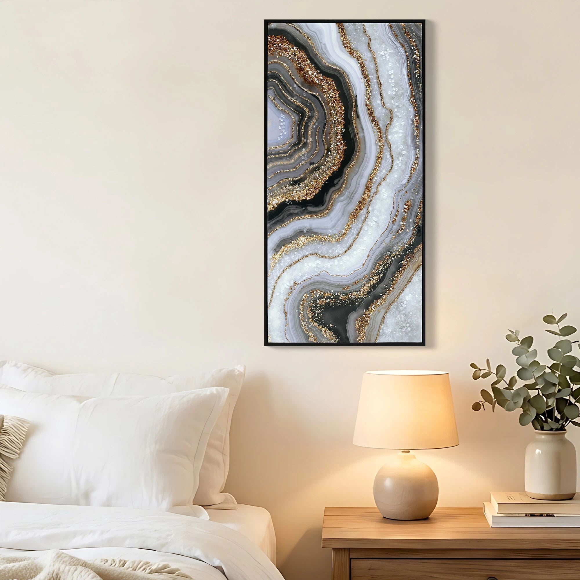 Euroco Modern Minimalist Abstract Wall Art,Framed Canvas Wall Decor ...