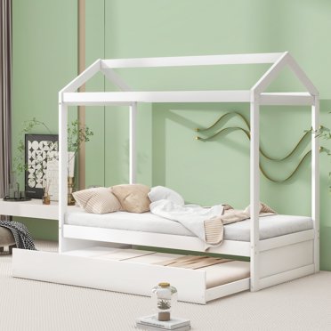 Ameriwood Home Twin Platform Bed with Drawers, Ivory Oak - Walmart.com