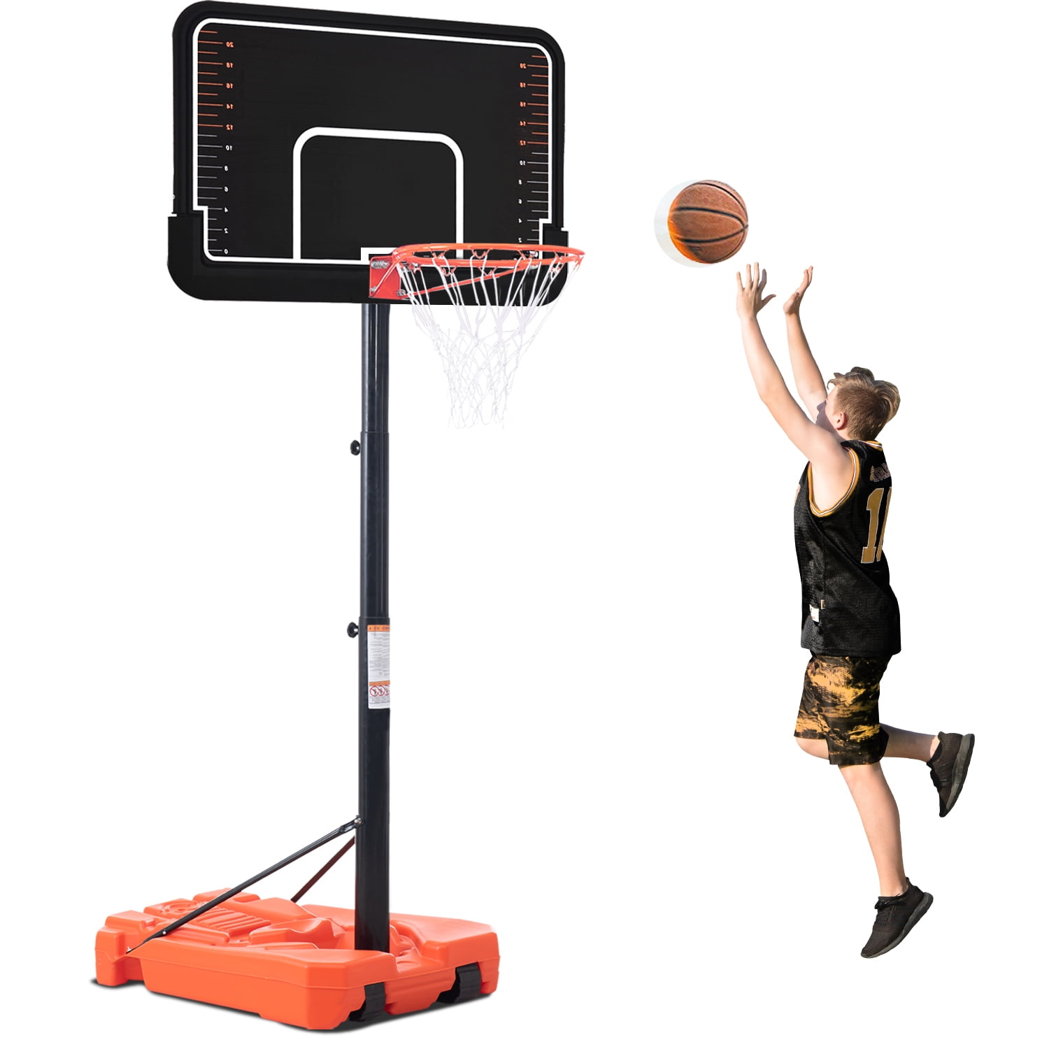 Euroco Portable Basketball Hoop & Goal with Vertical Jump Measurement ...