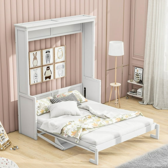 Queen Gray Murphy Bed with Rotable Desk, Easy Assembly - Walmart.com