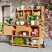 Garden Potting Bench Table, Outdoor Patio Workstation, Outdoor Garden ...