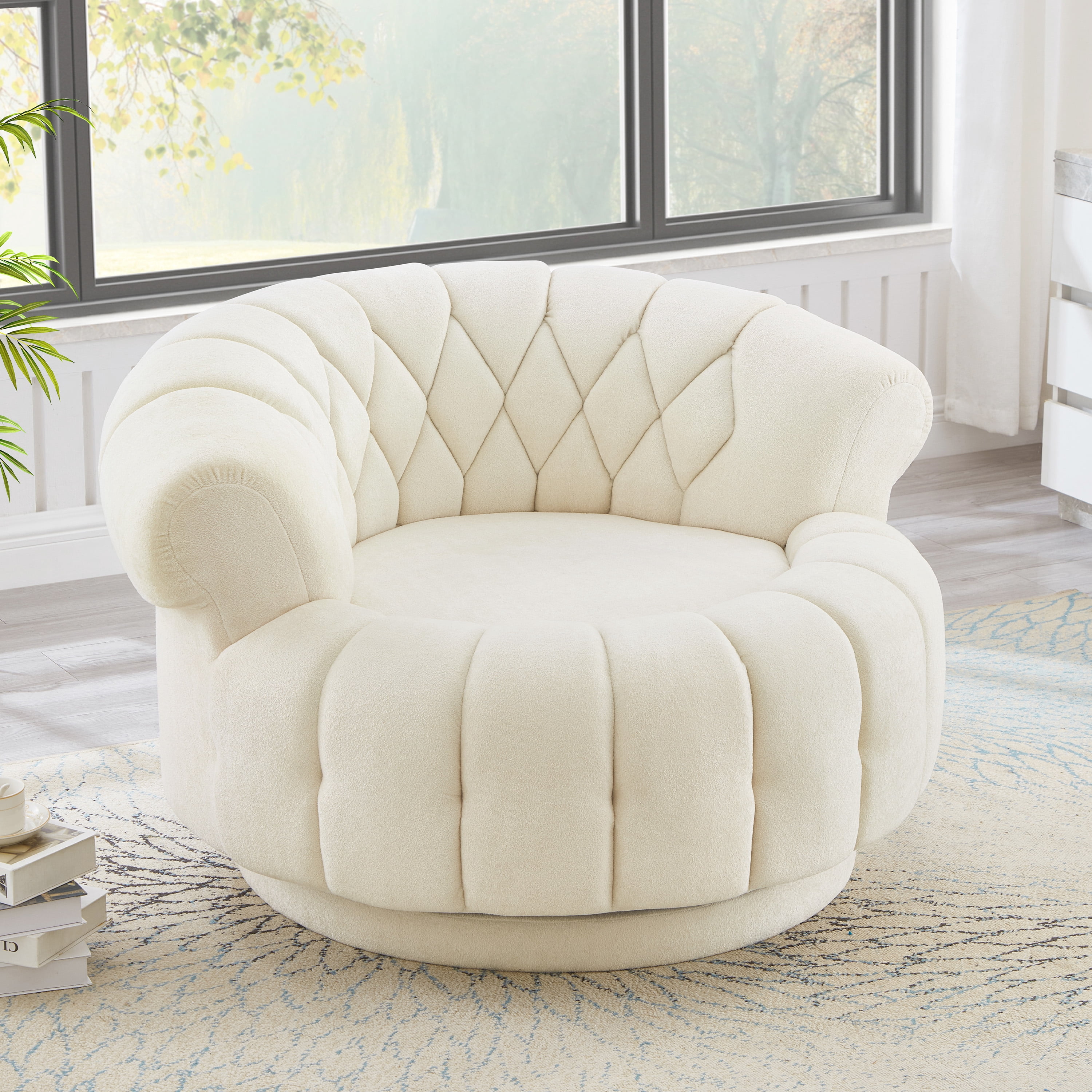Euroco Swivel Accent Chair 360°Swivel Chair Sofa Barrel Swivel Chair ...