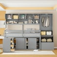 Euroco Twin Loft Bed with Wardrobe, Storage Shelf and Cabinet,Movable ...