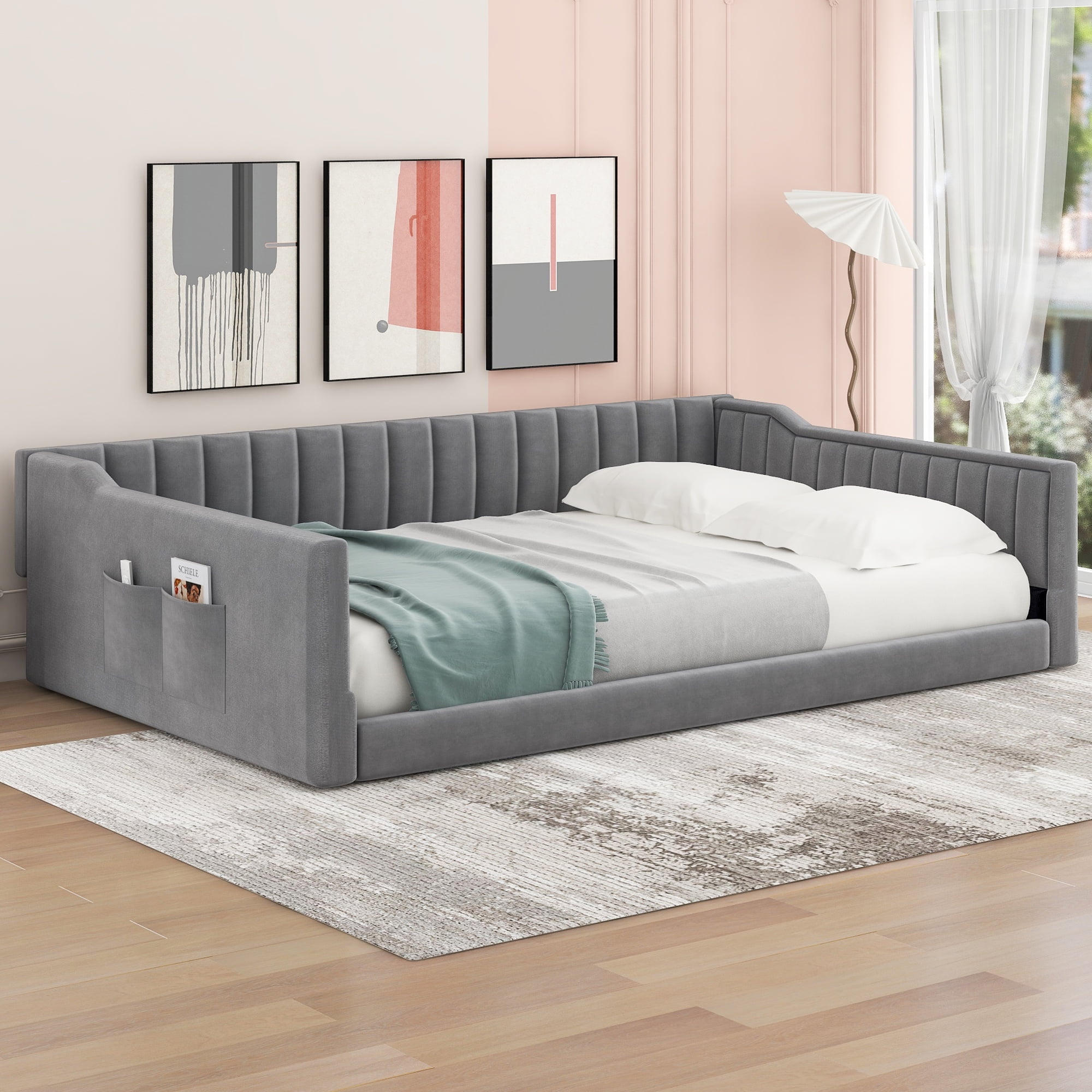 Free Shipping! Euroco Full XL Upholstered Daybed Sofa Bed with Storage ...