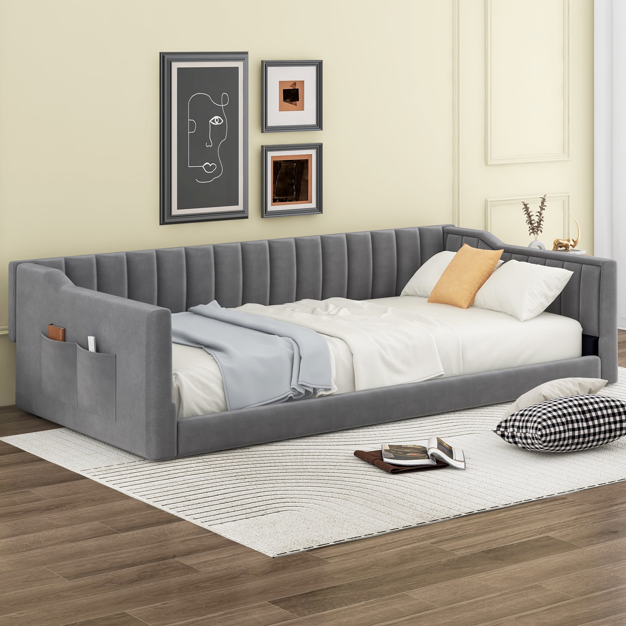 Upholstered Twin XL Daybed - Sofa Bed with Storage - Walmart.com