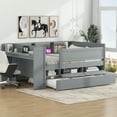 Euroco Functional Kids Daybed with Desk and Trundle, Gray - Walmart.com