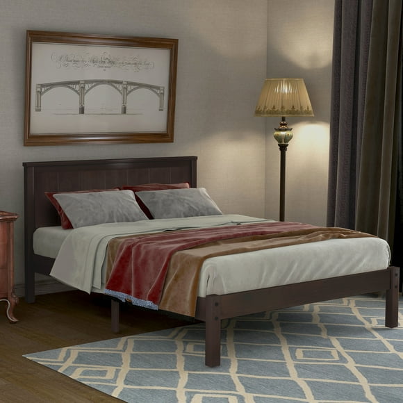 Euroco Wood Platform Bed Headboard And Footboard