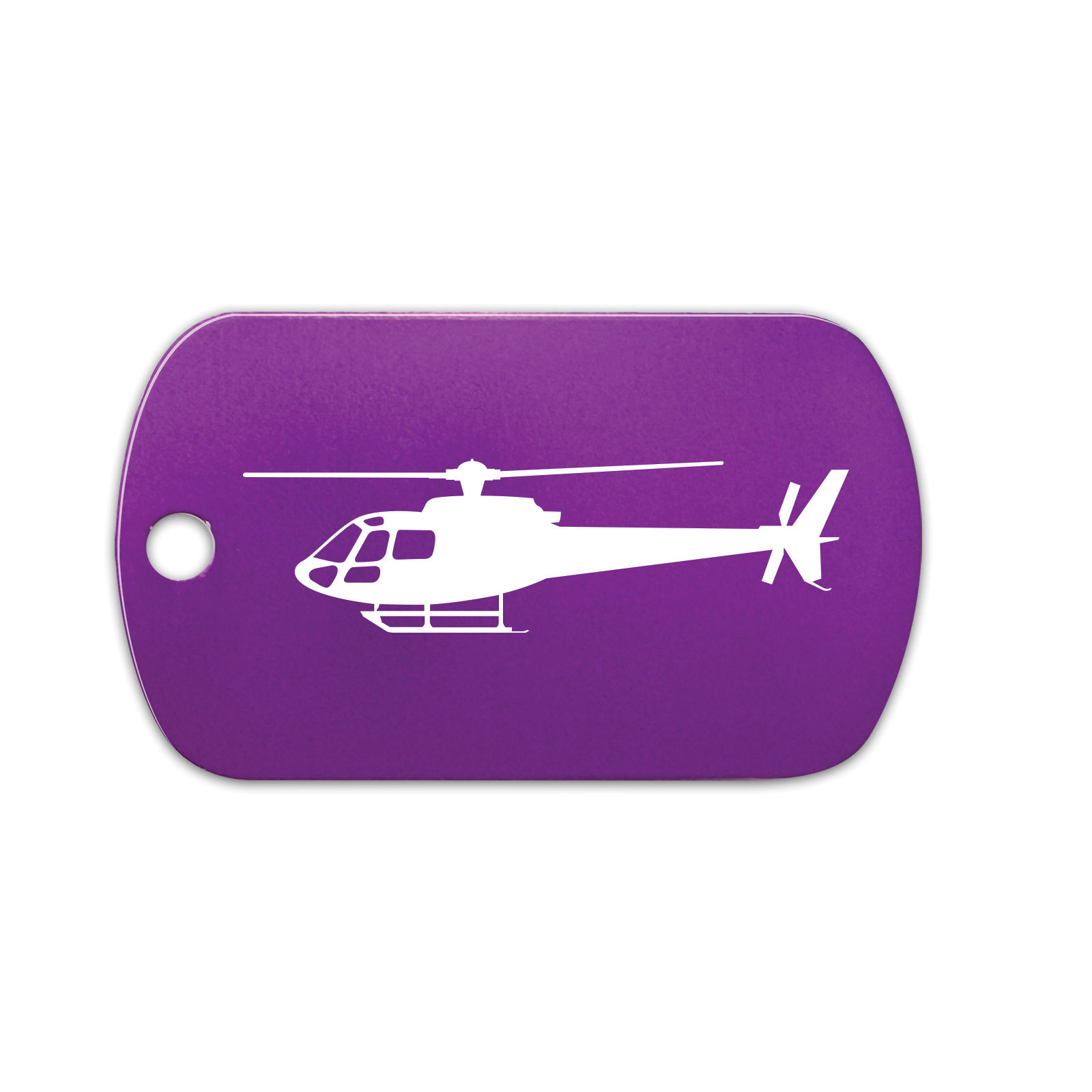 Eurocopter AS350 Helicopter GI Dog Tag Aluminum Keychain - Purple ...